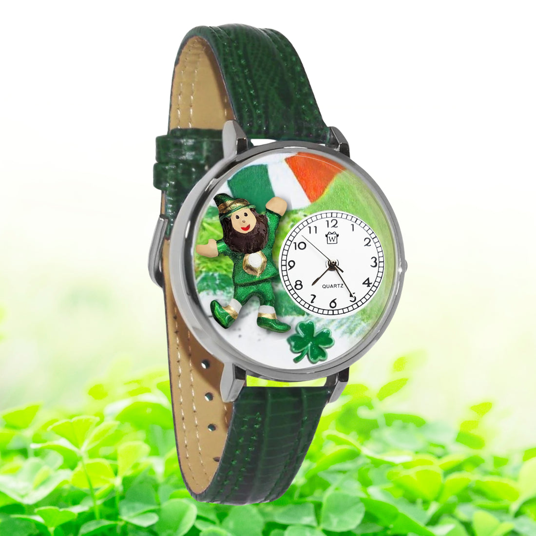 Whimsical Gifts | Irish Flag Leprechaun 3D Watch Large Handmade USA